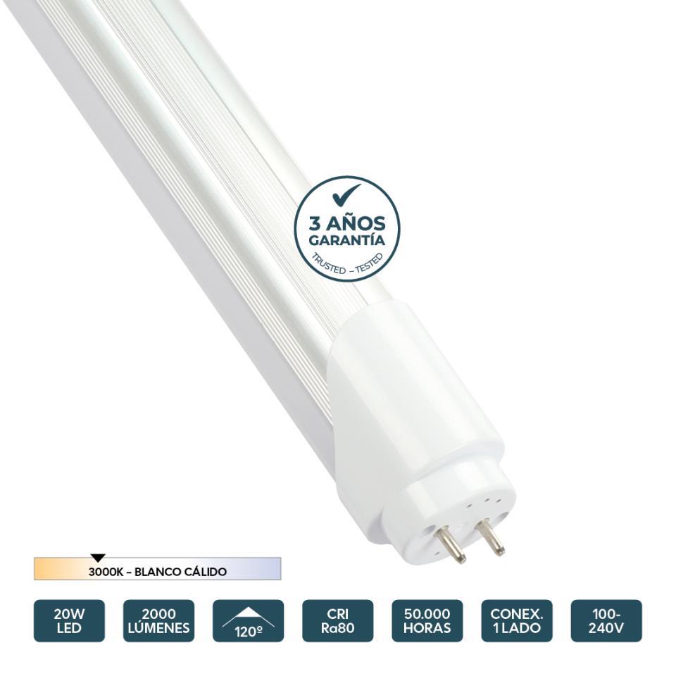 Comprar TUBO LED T8 120CM 20W 3000K 2000LM ALUM. CNX 1LADO